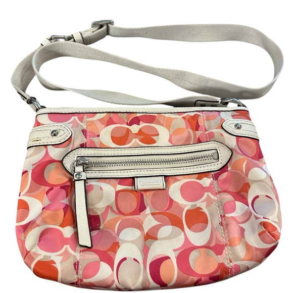 Coach | Bags | Coach Daisy Colladiscope Pink And Orange Crossbody Bag ...